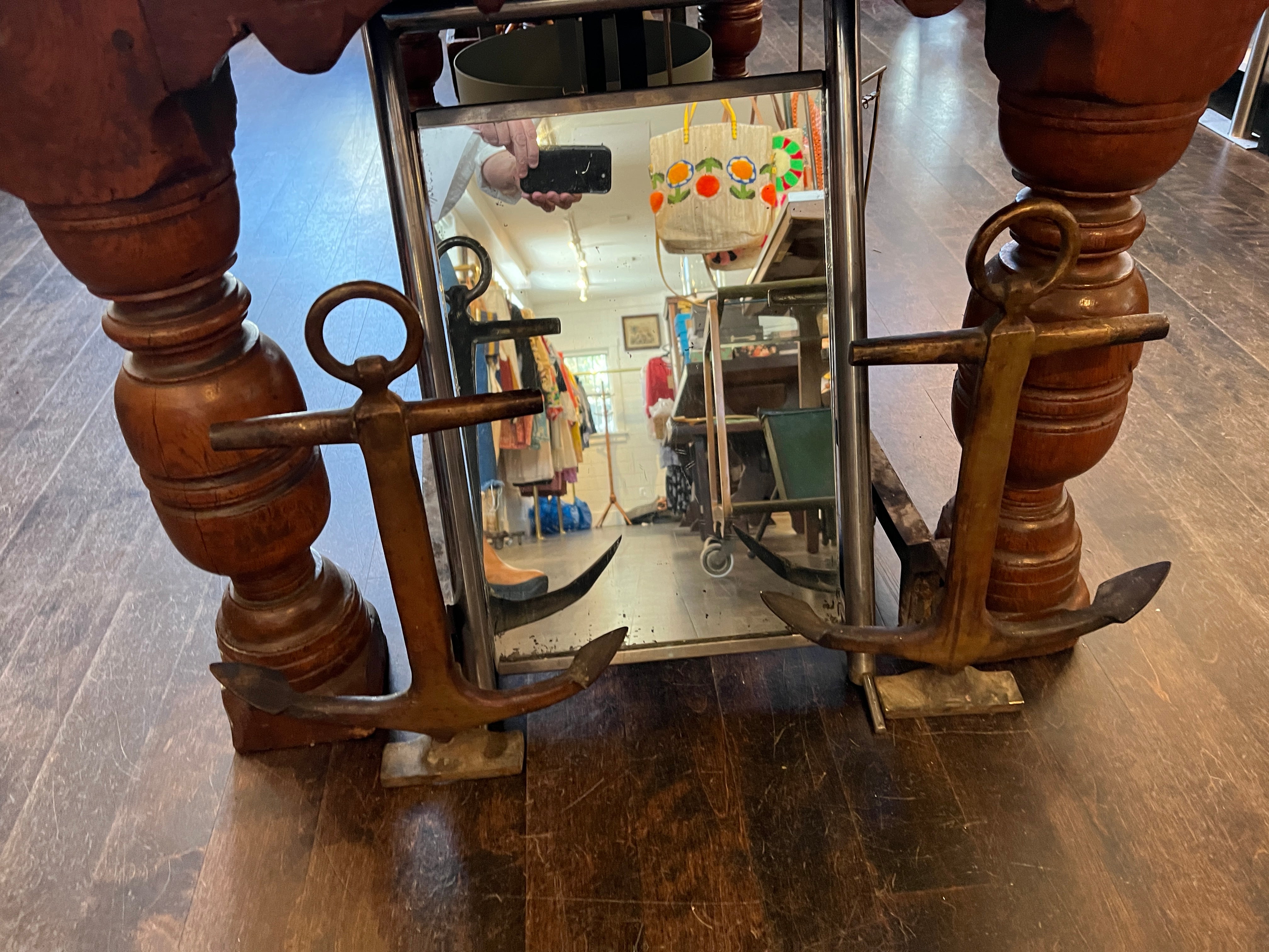 Pair of Anchor Andirons – Atlantic Nantucket